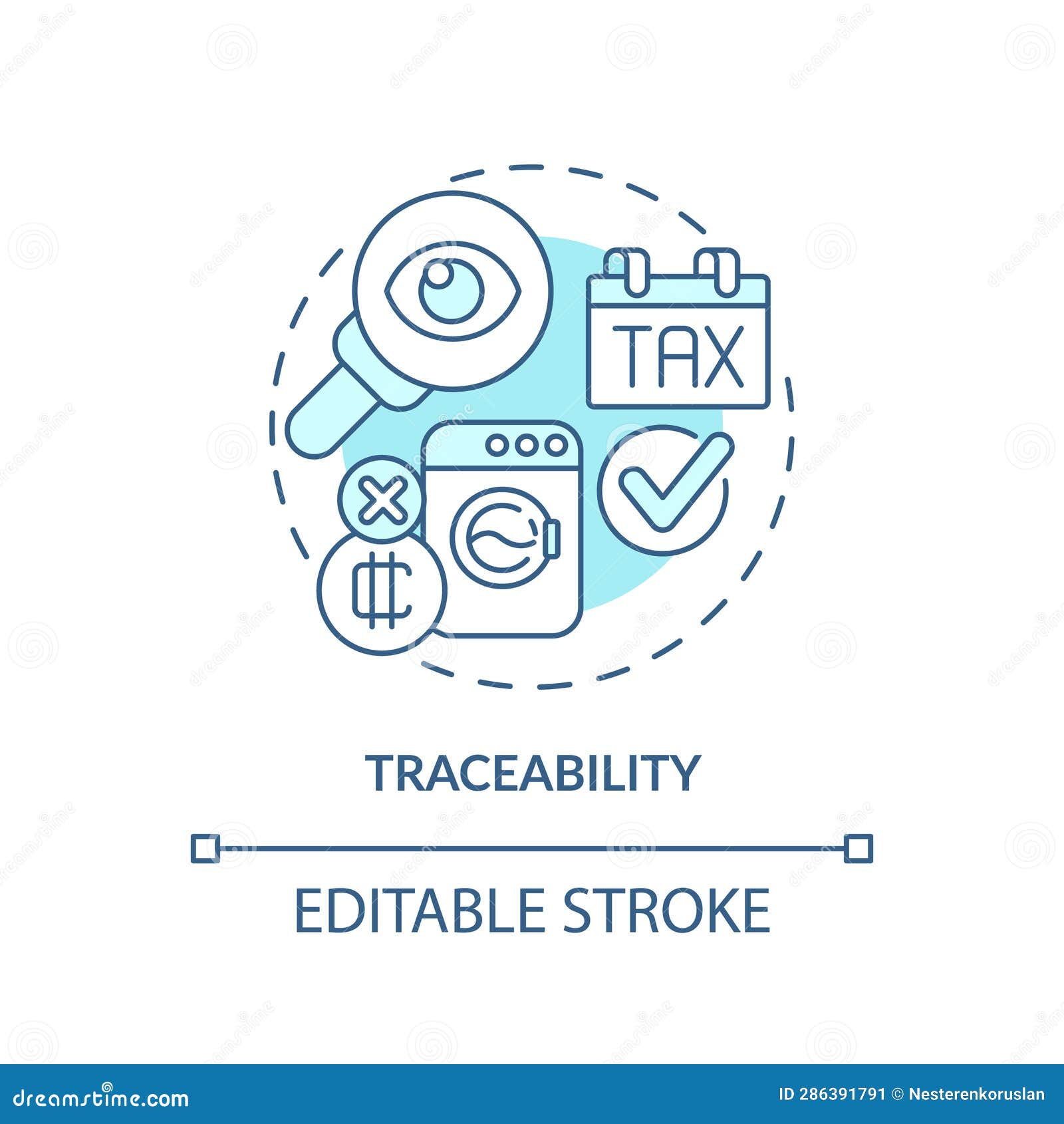 2D Traceability Blue Line Icon Concept Stock Illustration ...