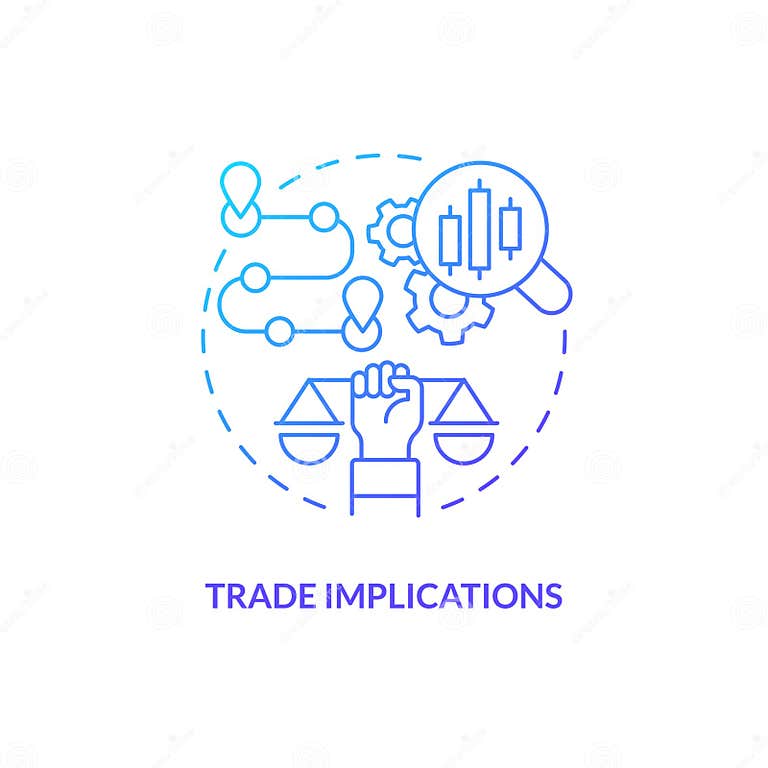 2D Trade Implications Concept Icon Stock Vector - Illustration of ...