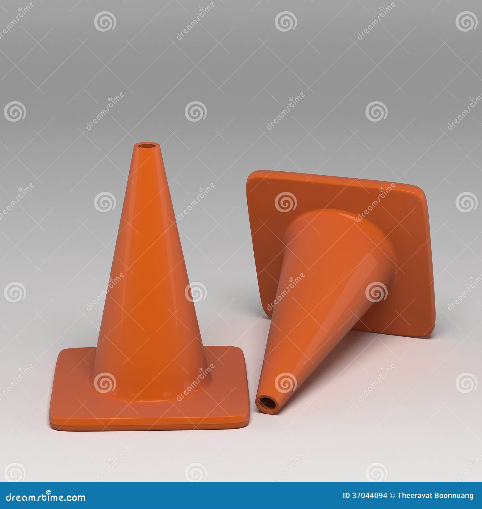 Rendering Of Traffic Cone, Fence, Cable Coiler And Several ...