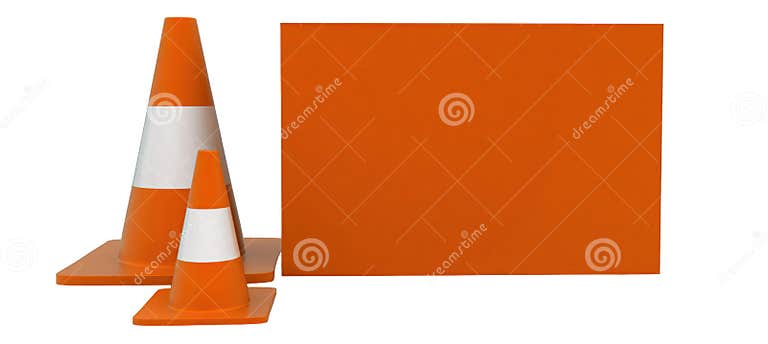 3d Traffic Cones with Rectangular Boxconcept Stock Illustration ...