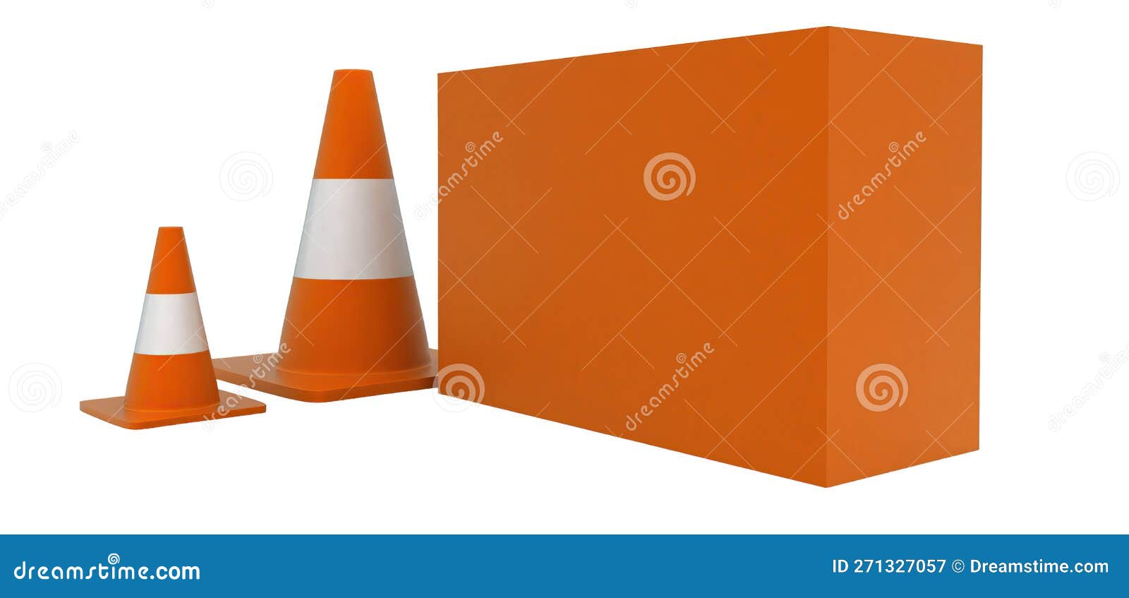 3d Traffic Cones with Rectangular Boxconcept Stock Illustration ...