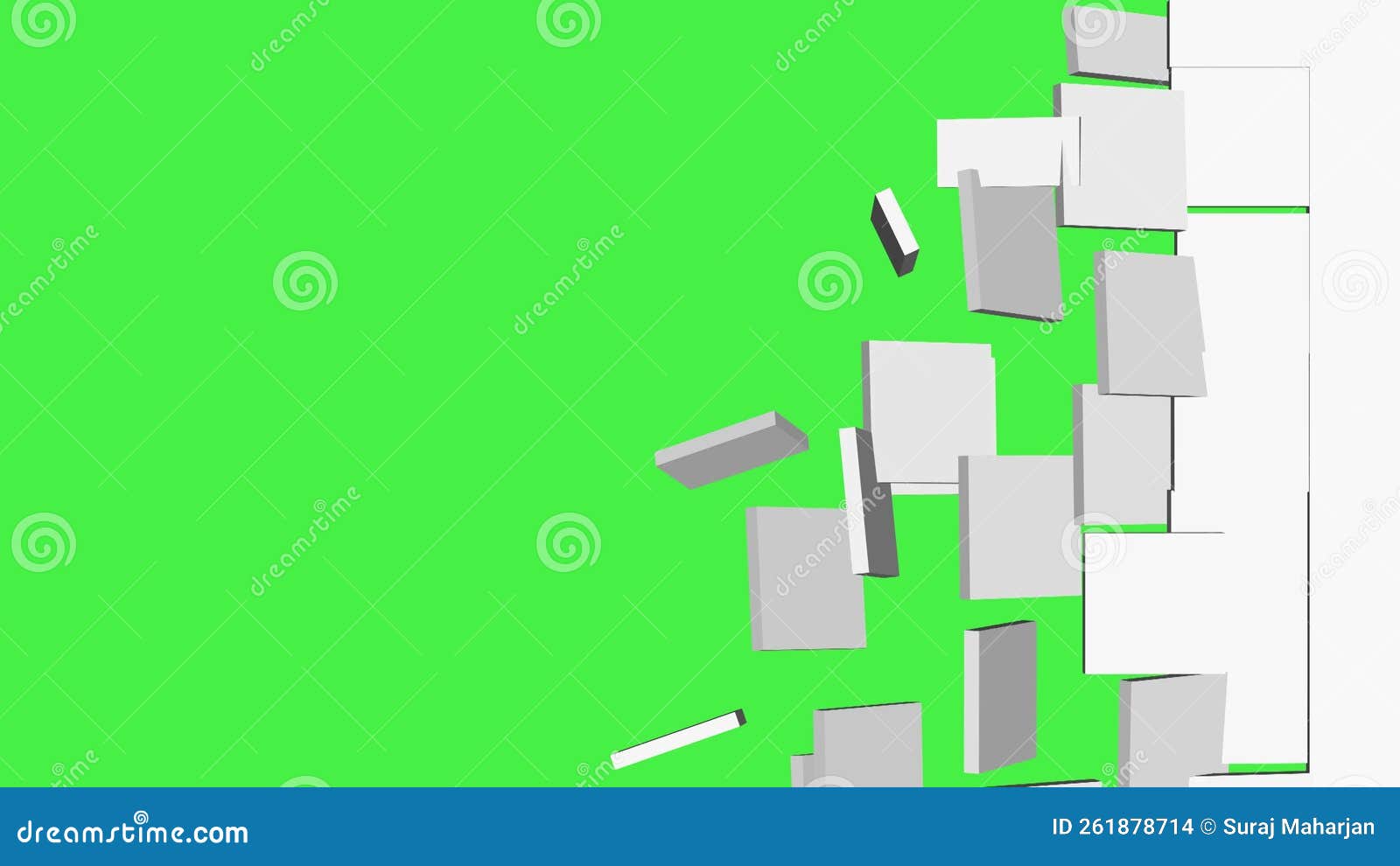 3d Transition Effect Green Screen Stock Footage - Video of brick, idea ...