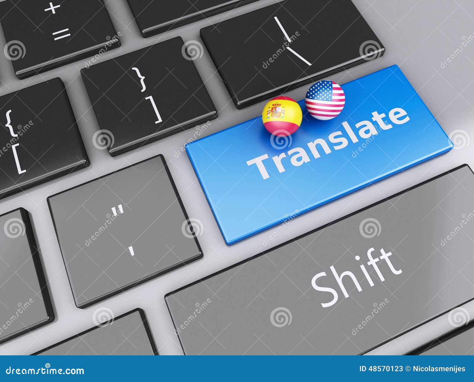 3d Translation Button on Computer Keyboard. Translating Concept. Stock ...