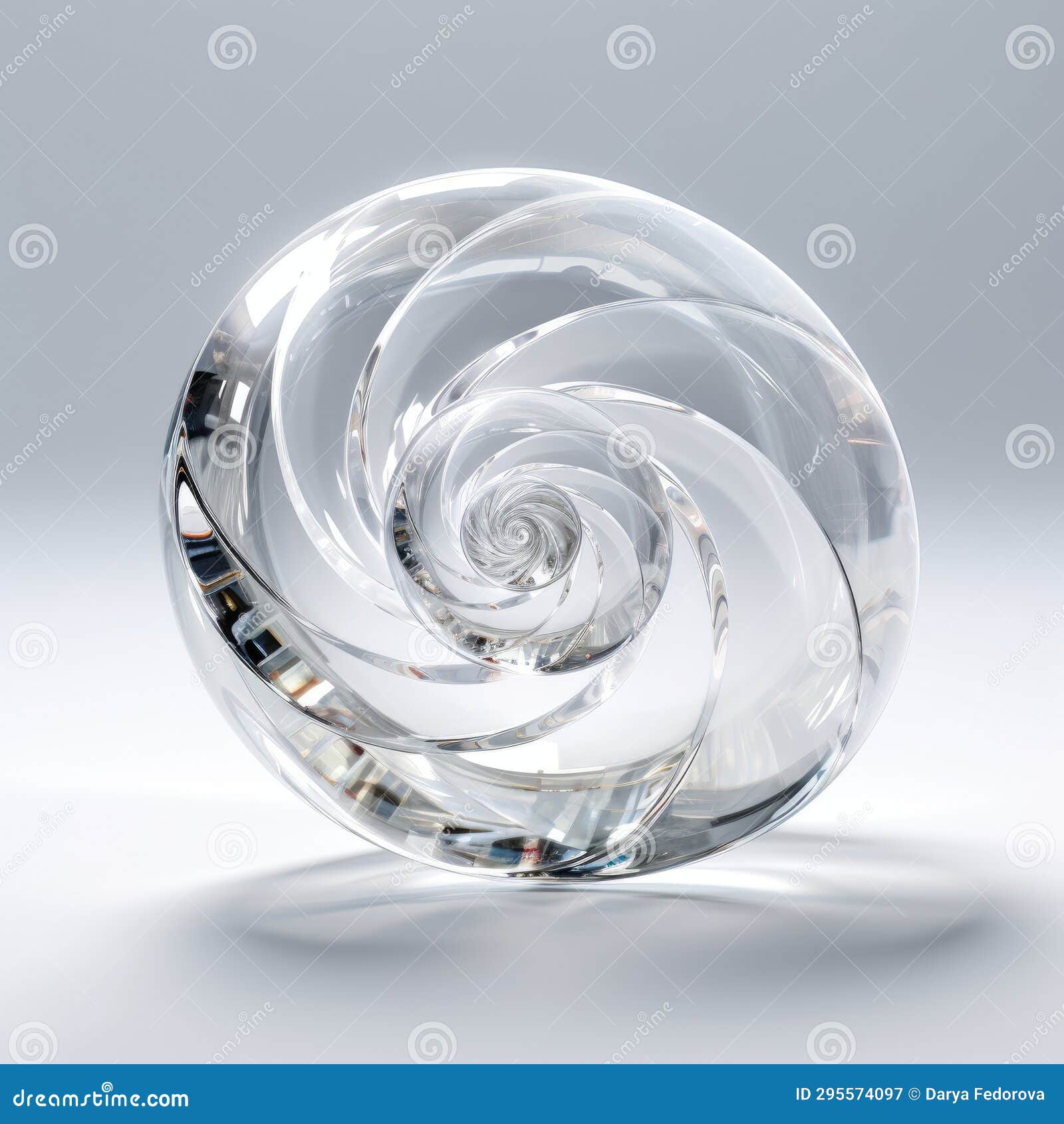 3d Transparent Glass Abstract Geometric Figure on White Background ...