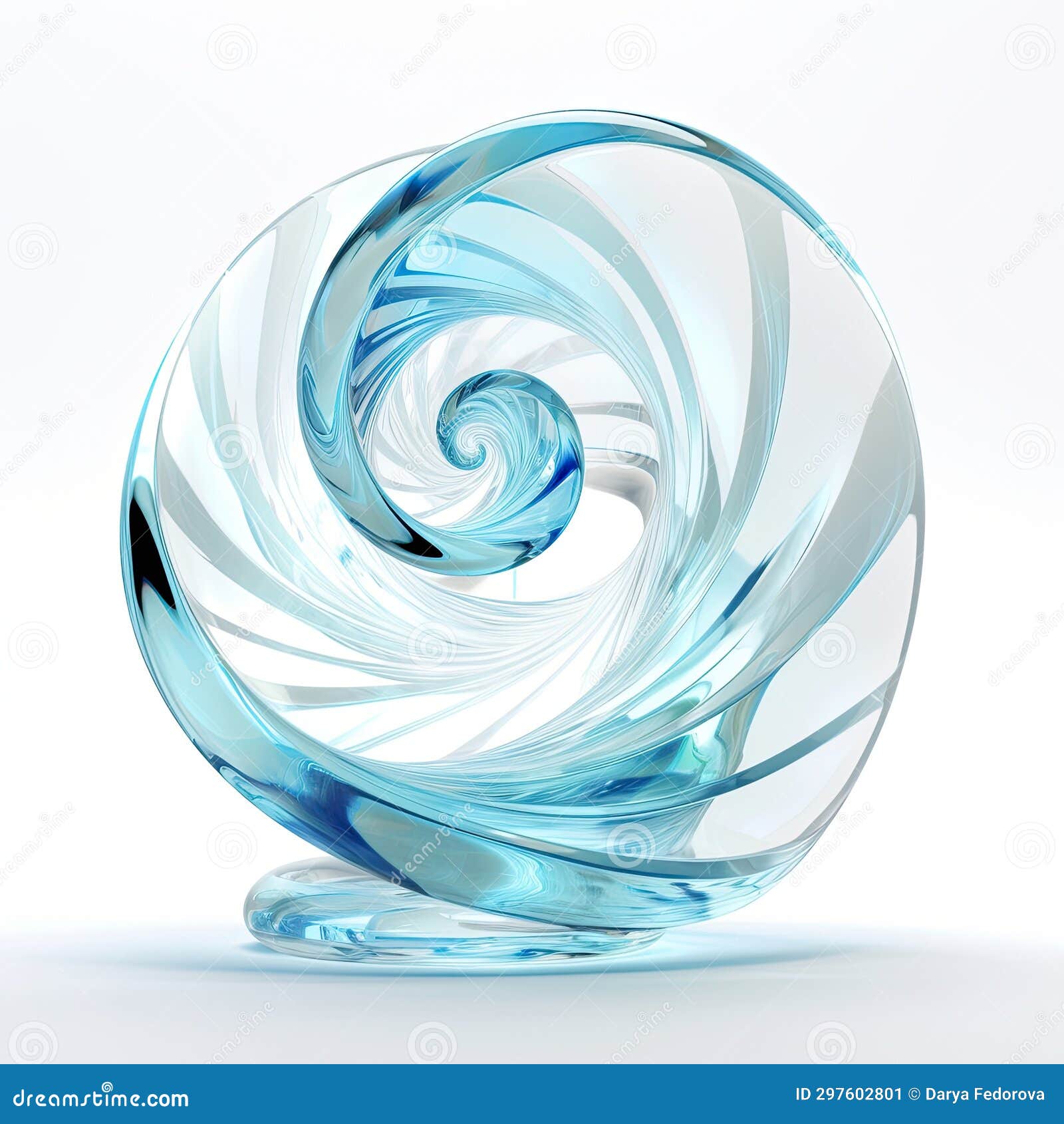 3d Transparent Glass Abstract Geometric Figure on White Background ...