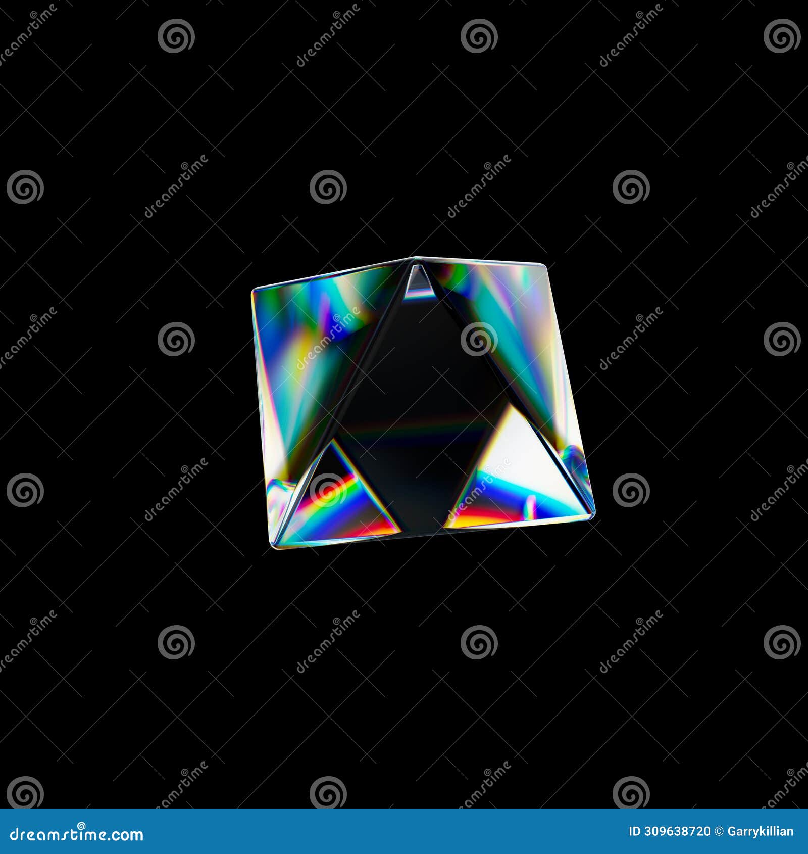 3d Transparent Glossy Geometric Objects with Dispersion Effect. Rainbow ...
