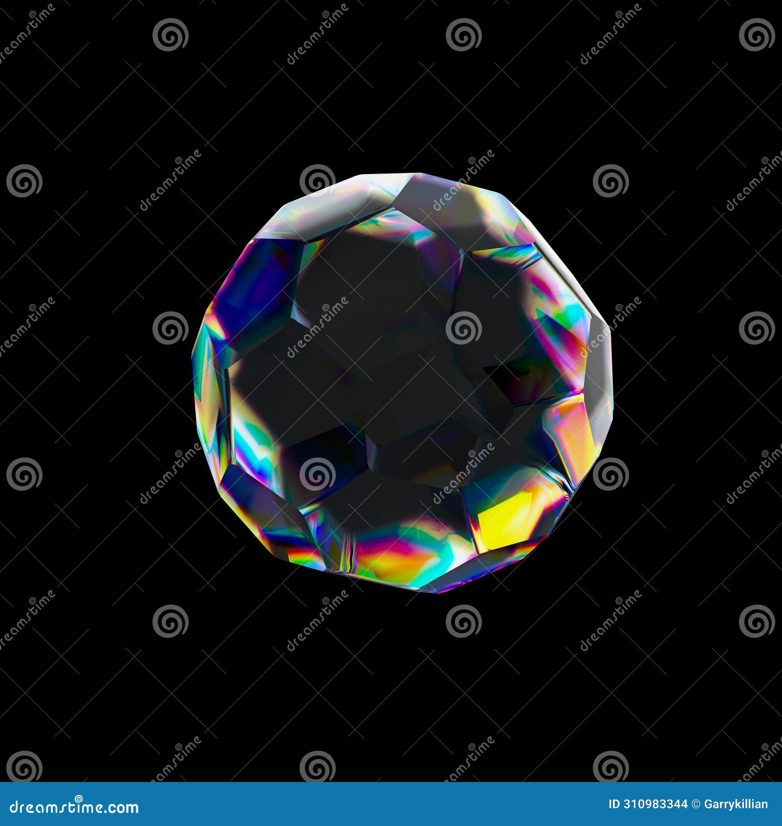 3d Transparent Glossy Geometric Objects with Dispersion Effect. Rainbow ...