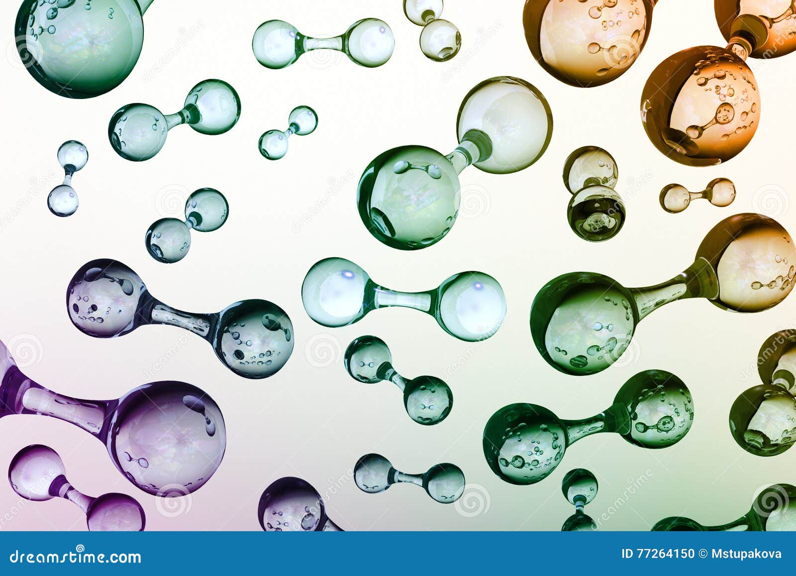 3d Transparent Molecule on a White Background Stock Illustration ...