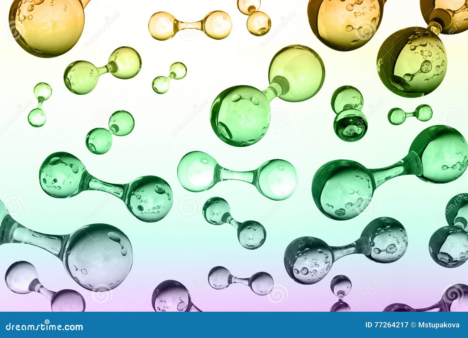 3d Transparent Molecule on a White Background Stock Illustration ...