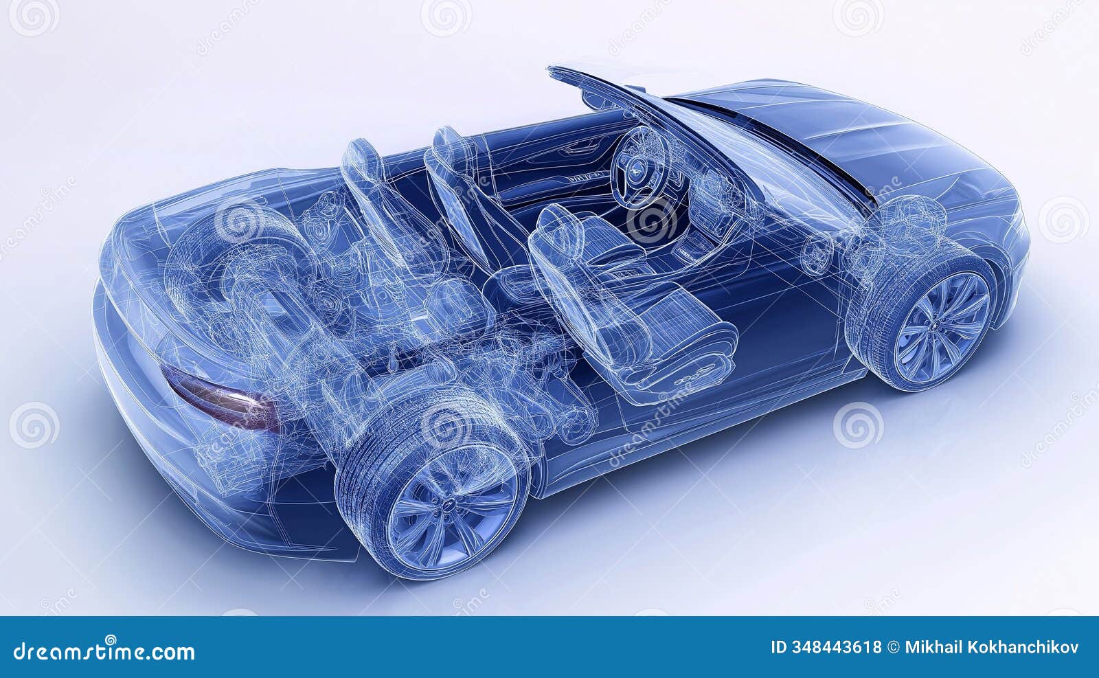 3D Transparent View of Car Showcasing Its Internal Components and ...