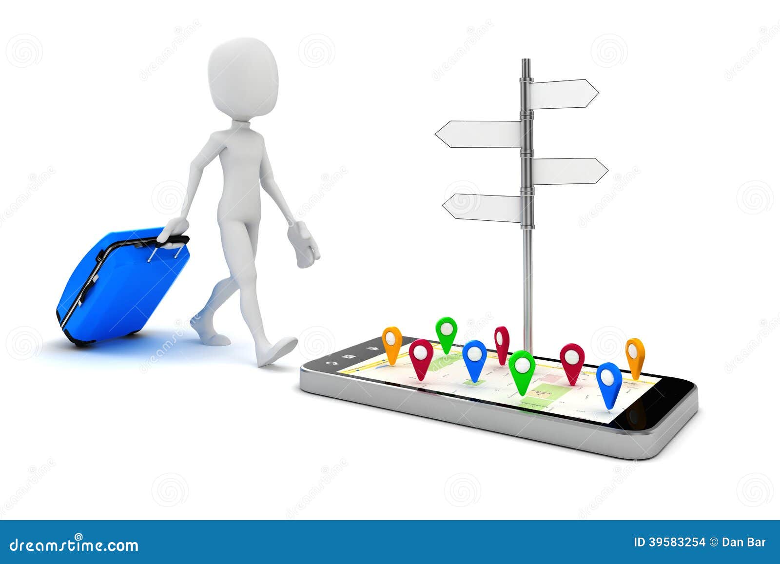 3d Travel and Navigation Planning Stock Illustration - Illustration of ...