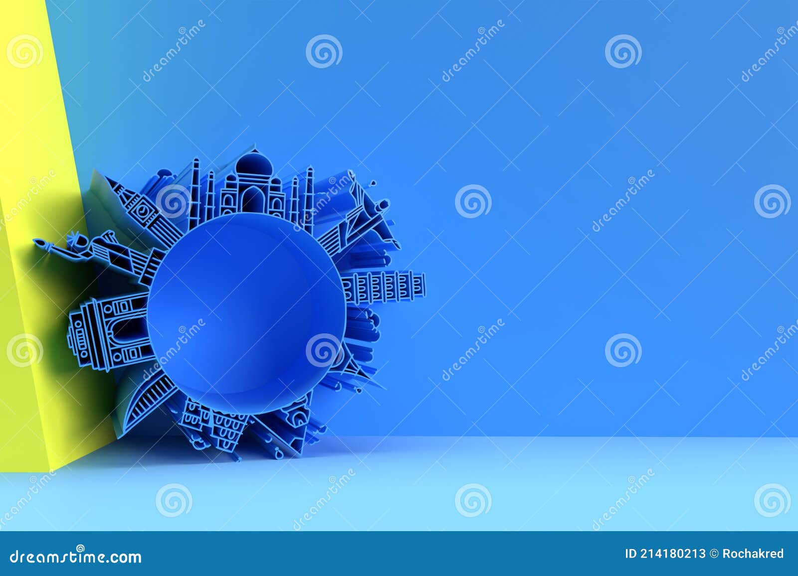 3d Travel the World Monument Concept 3D Render Flyer Poster Design ...