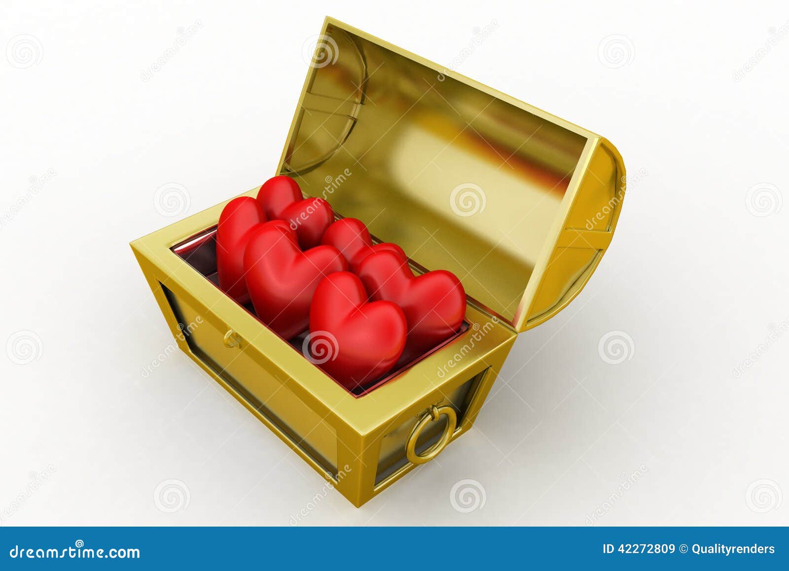 3d Treasure Box With Heart /love Symbol Stock Illustration ...