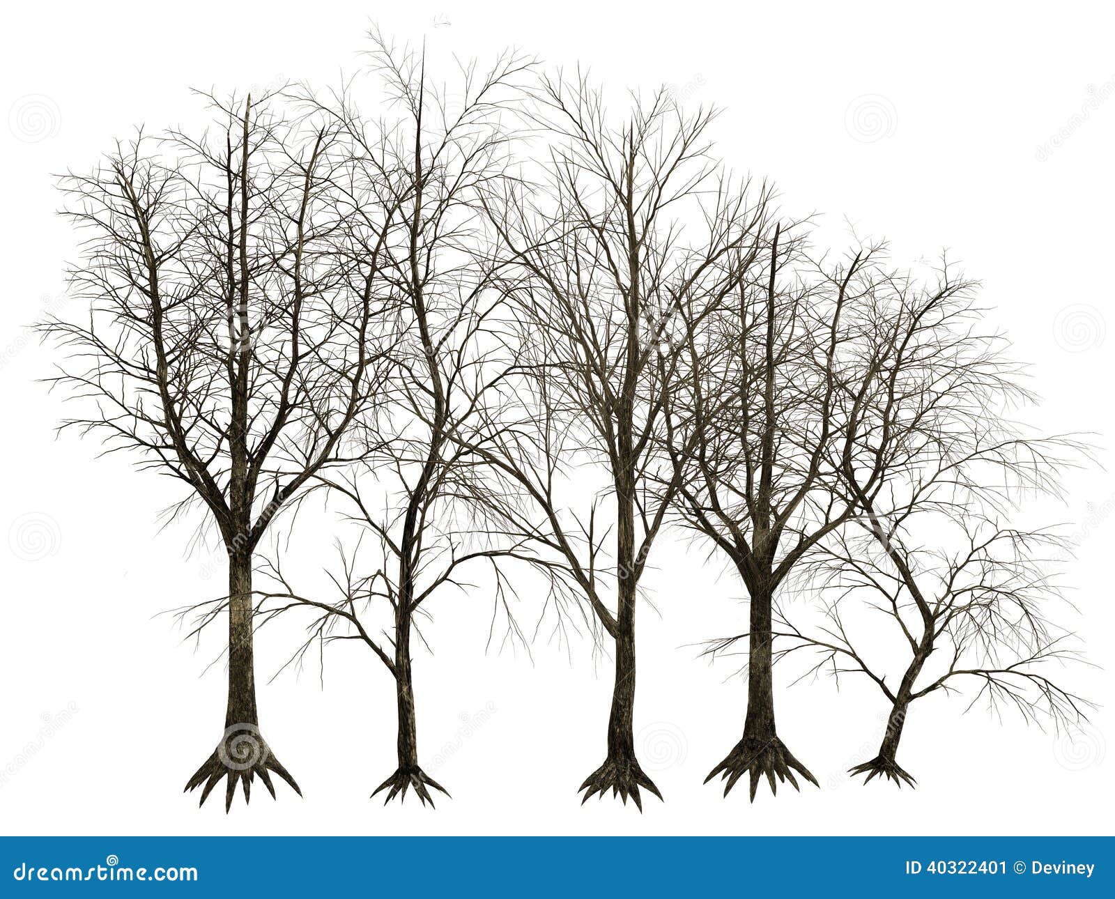 3D trees isolated stock image. Image of bare, perennial - 40322401