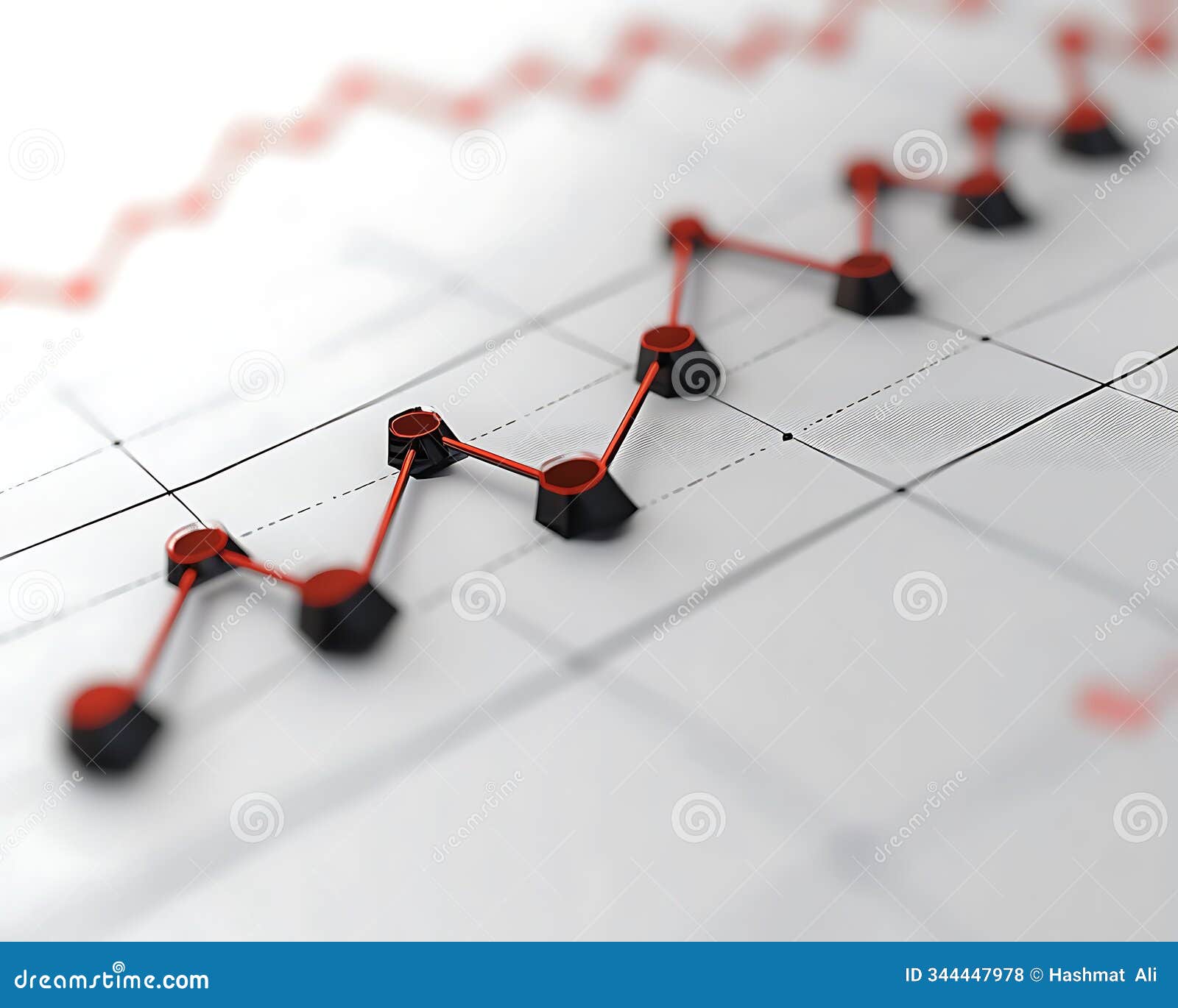 3D Trendline Graph with a White Background Stock Illustration ...