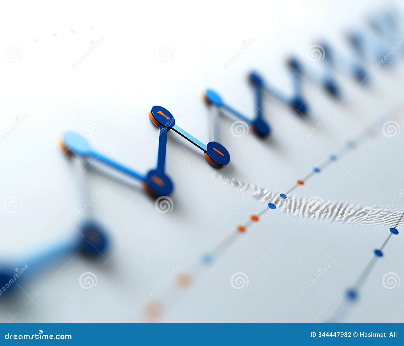 3D Trendline Graph with a White Background Stock Illustration ...