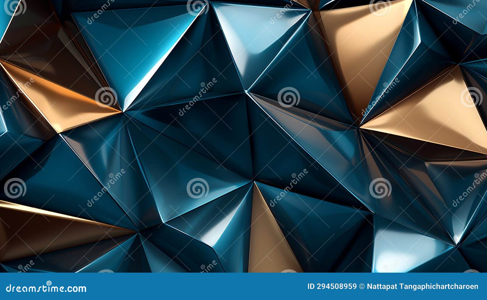 3d Triangle Polygon Texture Glossy Shadow with Gold and Blue Color ...