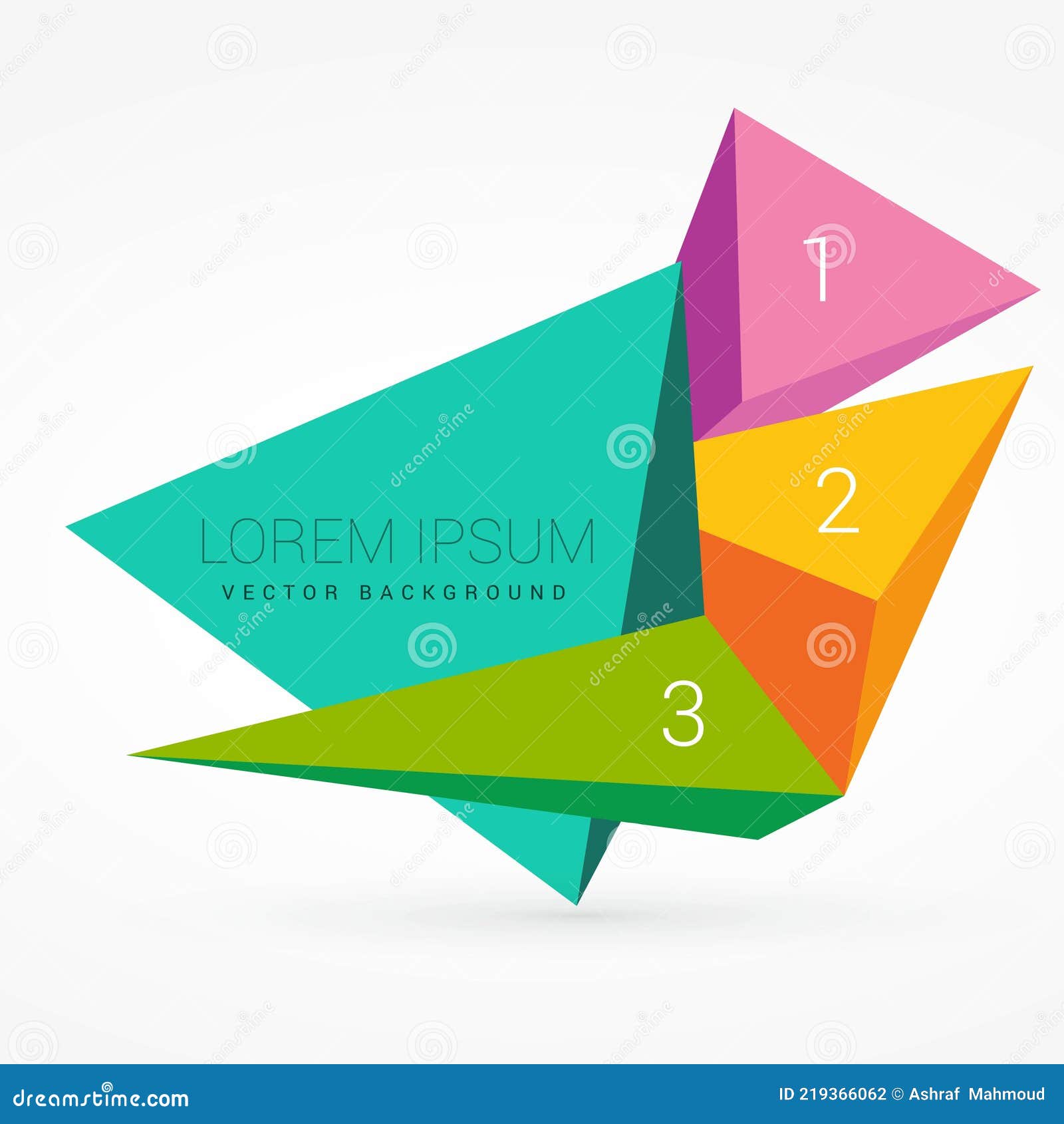 3d Triangle Shapes with Numbers Stock Vector - Illustration of colorful ...