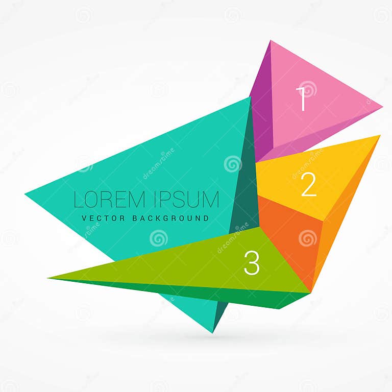 3d Triangle Shapes with Numbers Stock Vector - Illustration of colorful ...