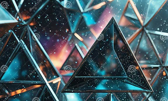 3D Triangular Pyramid with Dark Blue Base and Lighter Blue Top ...