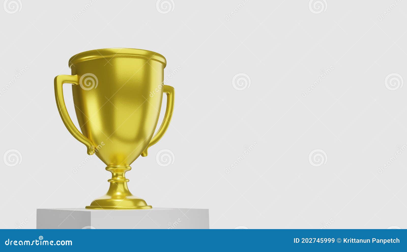 3D Trophy on Podium. Empty Space with White Background Stock ...