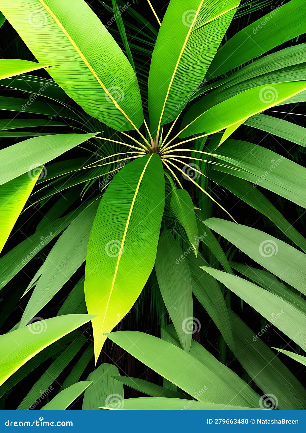3D Tropical Forest with High Contrast. Stock Illustration ...