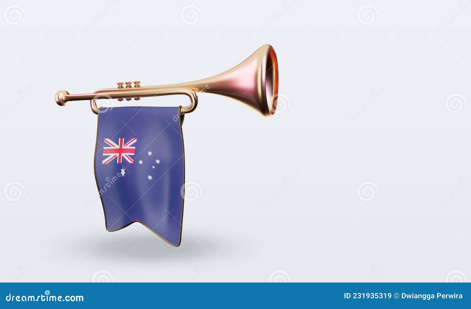 3d Trumpet Australia Flag Rendering Right View Stock Illustration ...