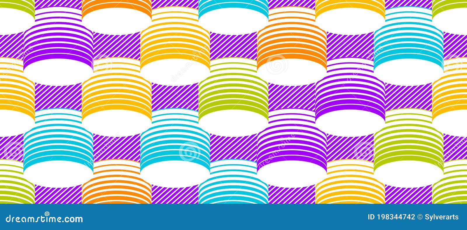 3D Tubes Optical Seamless Pattern, Vector Repeat Tiling Background, Op ...