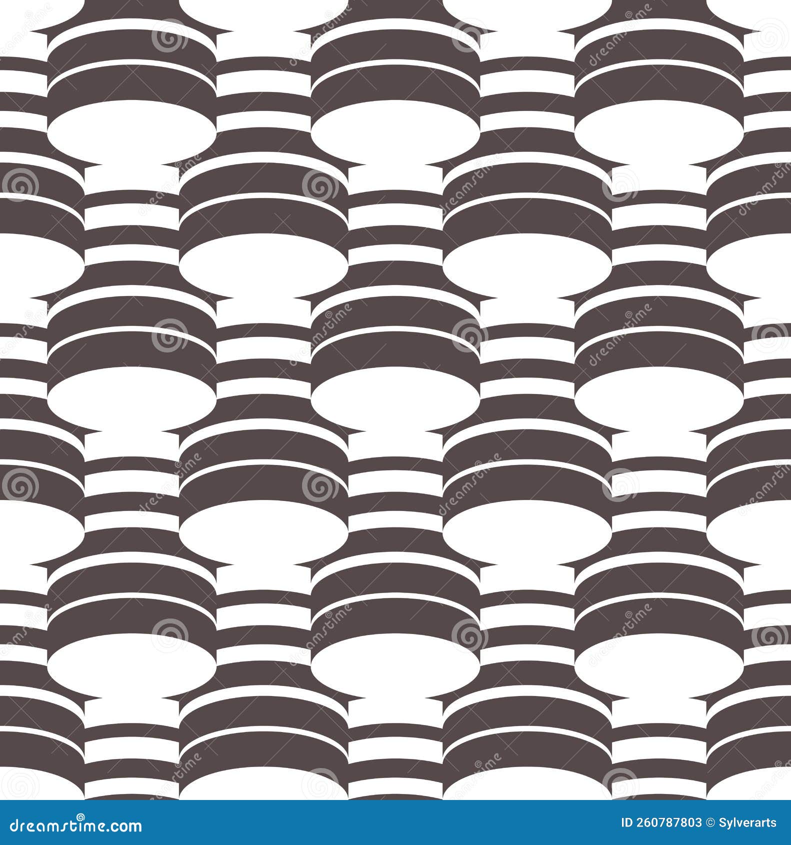 3D Tubes Optical Seamless Pattern, Vector Repeat Tiling Background, Op ...