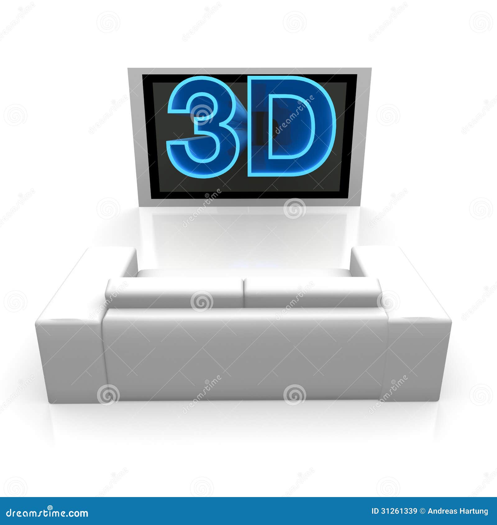 3D TV stock illustratie. Illustration of monitor, televisie - 31261339