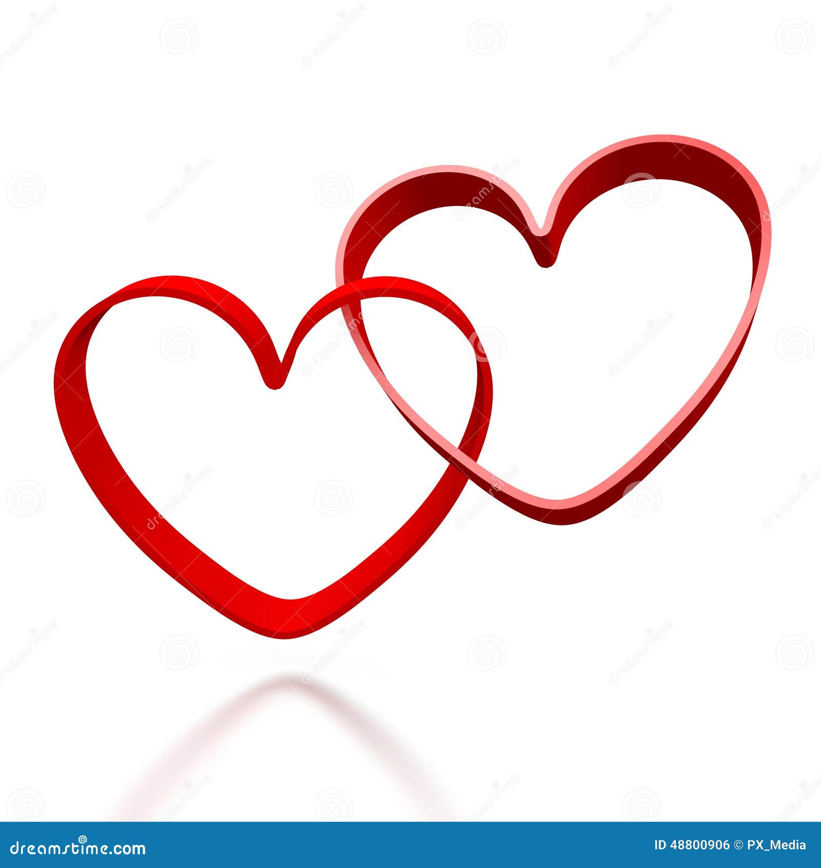 3D twee harten stock illustratie. Illustration of achtergrond - 48800906