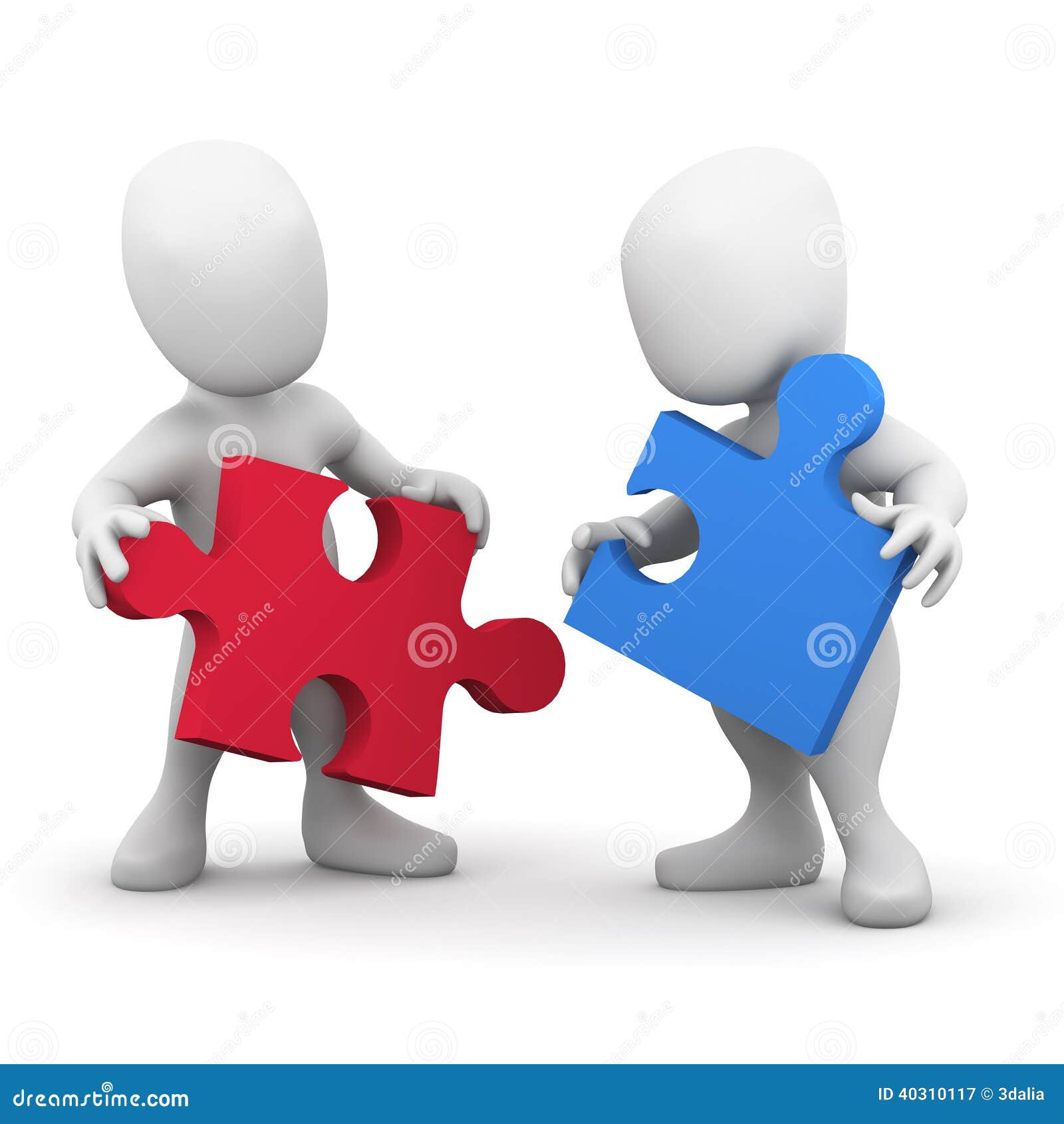 3d Twee Mensen Werken Samen Stock Illustratie - Illustration of mensen ...