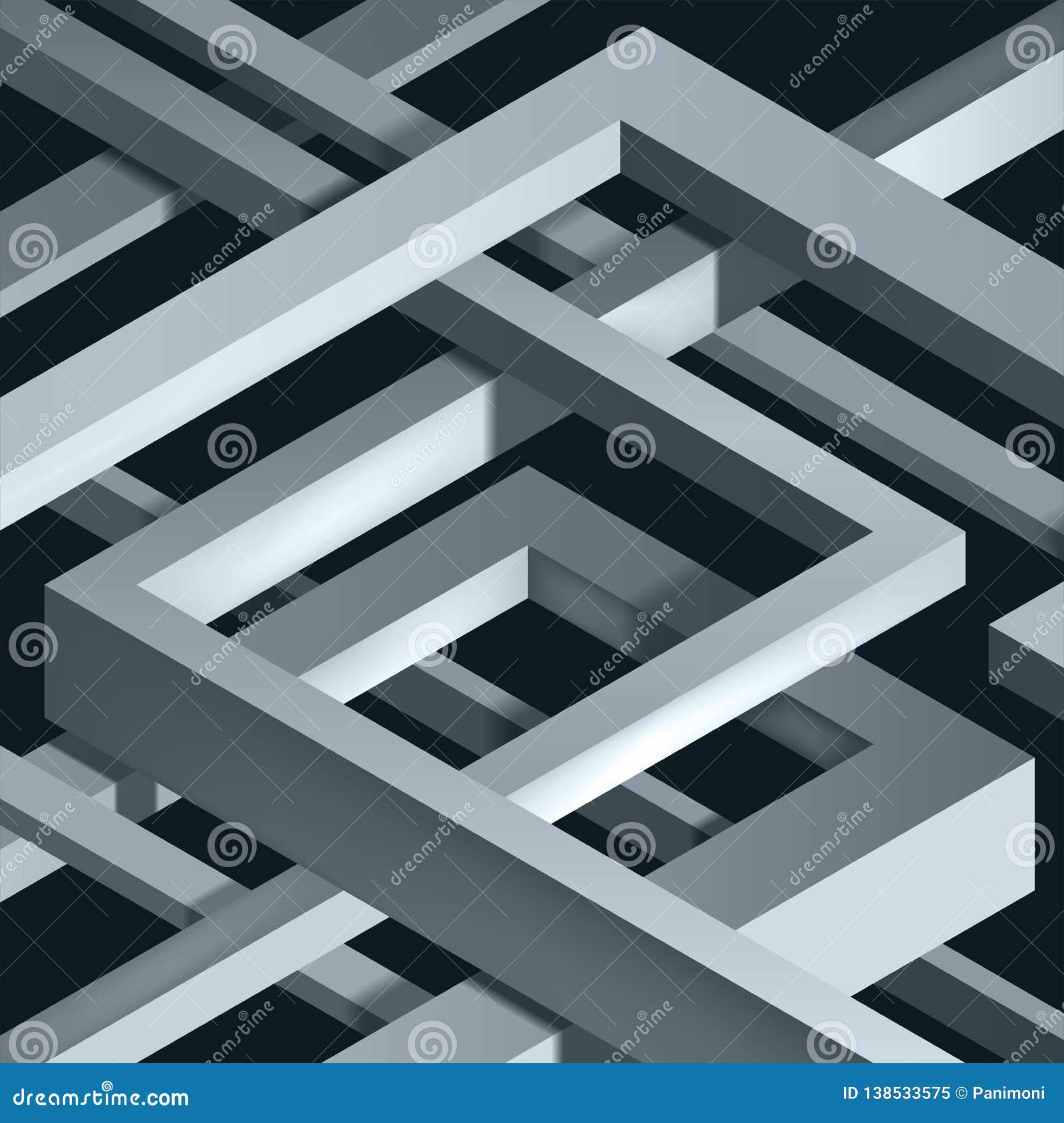 3D Twisted Composition of Abstract Plexus Forms. Labyrinth Shapes Stock ...