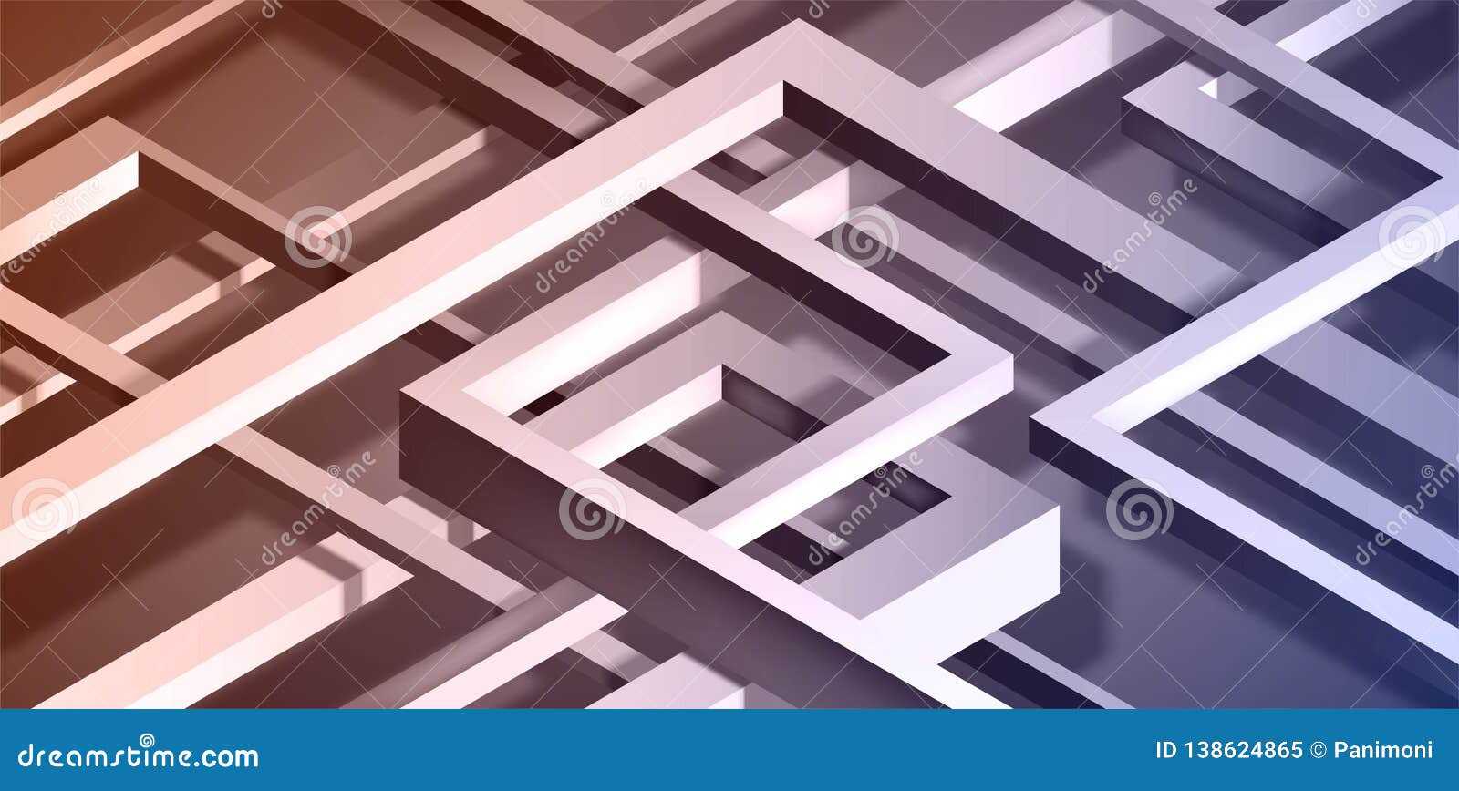 3D Twisted Composition of Abstract Plexus Forms. Labyrinth Shapes Stock ...