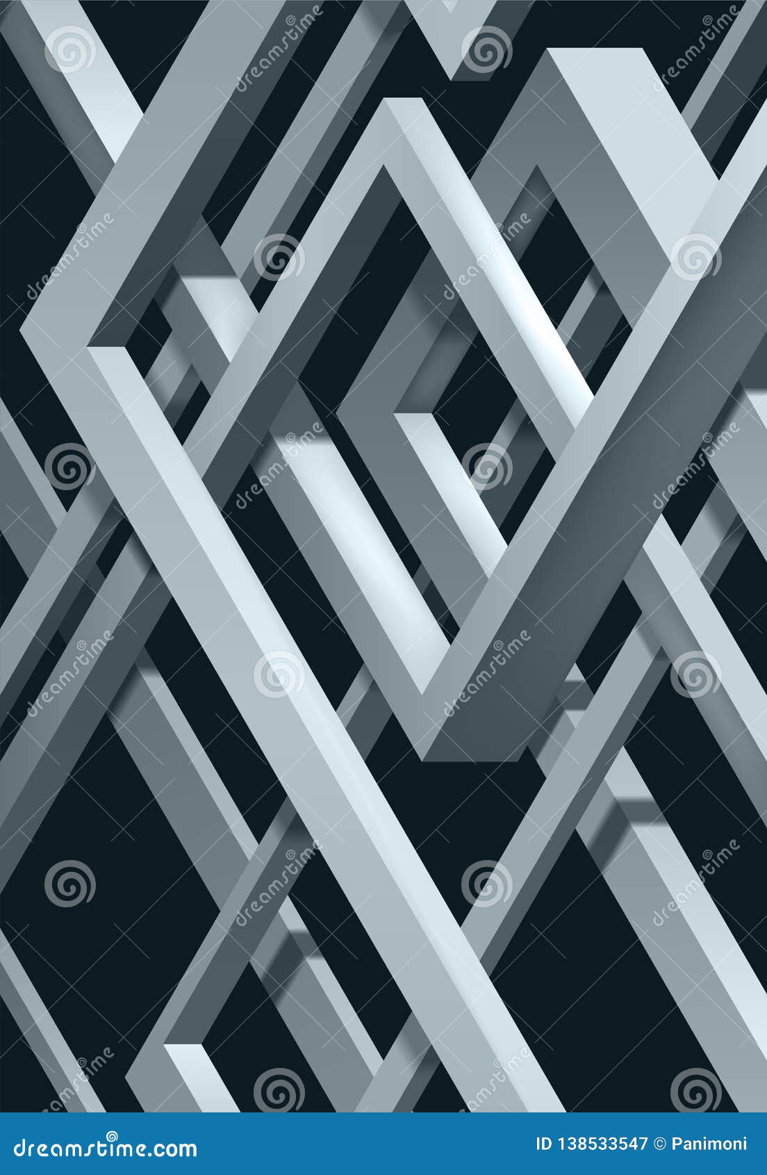 3D Twisted Composition of Abstract Plexus Forms. Labyrinth Shapes Stock ...
