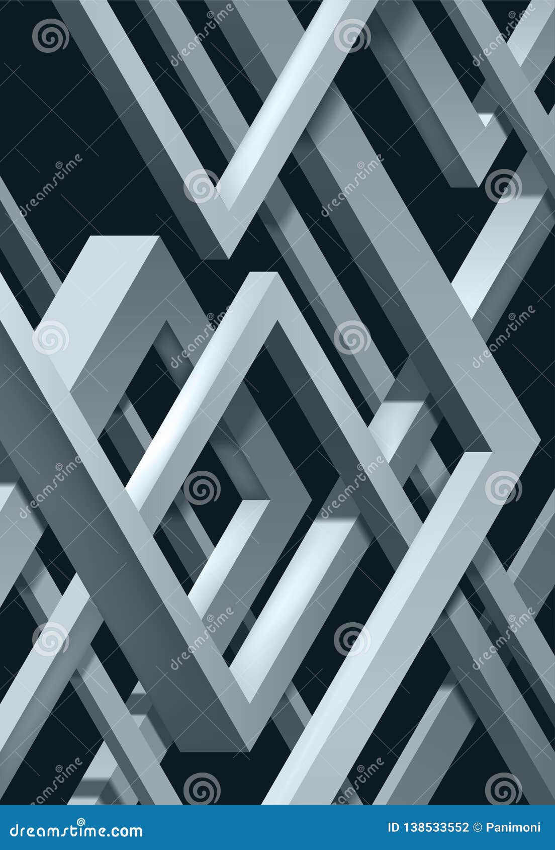 3D Twisted Composition of Abstract Plexus Forms. Labyrinth Shapes Stock ...