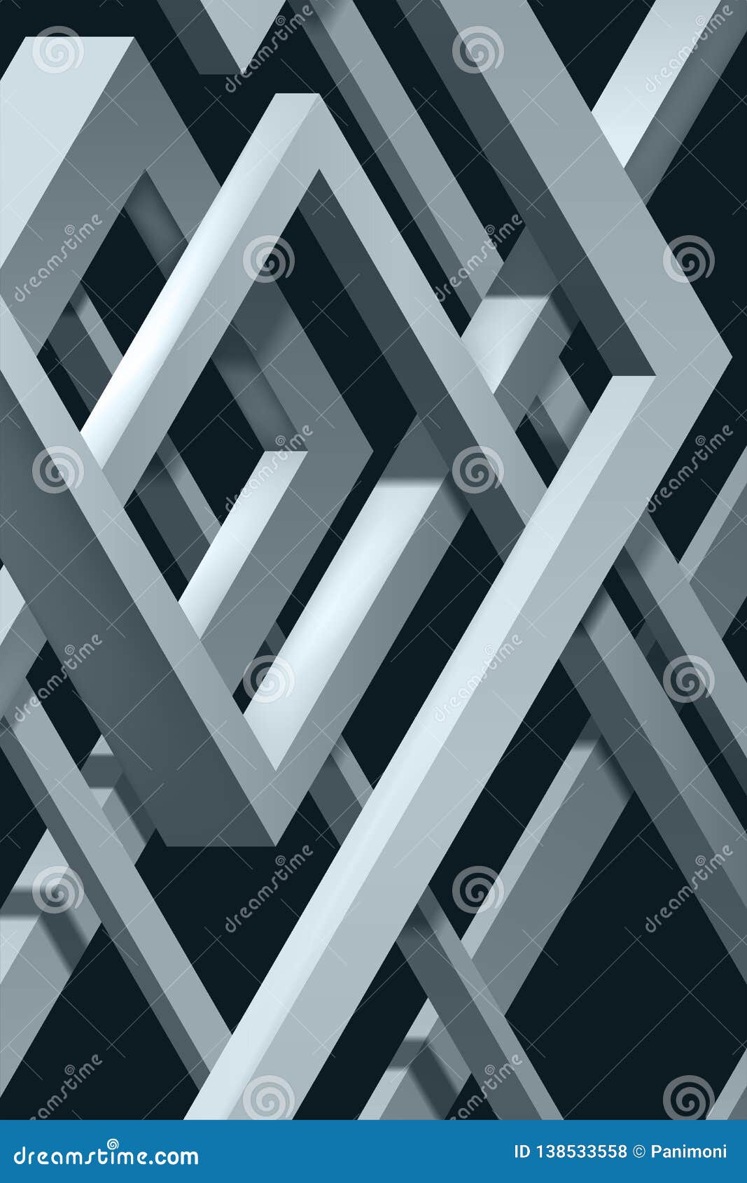 3D Twisted Composition Of Abstract Plexus Forms. Labyrinth Shapes ...