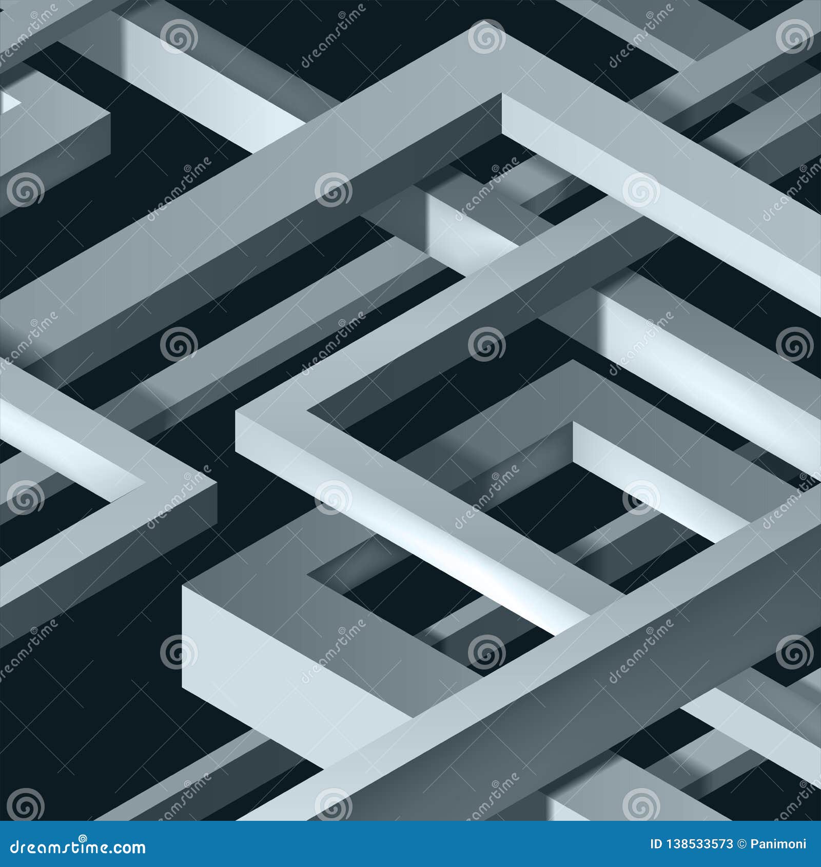 3D Twisted Composition Of Abstract Plexus Forms. Labyrinth Shapes ...