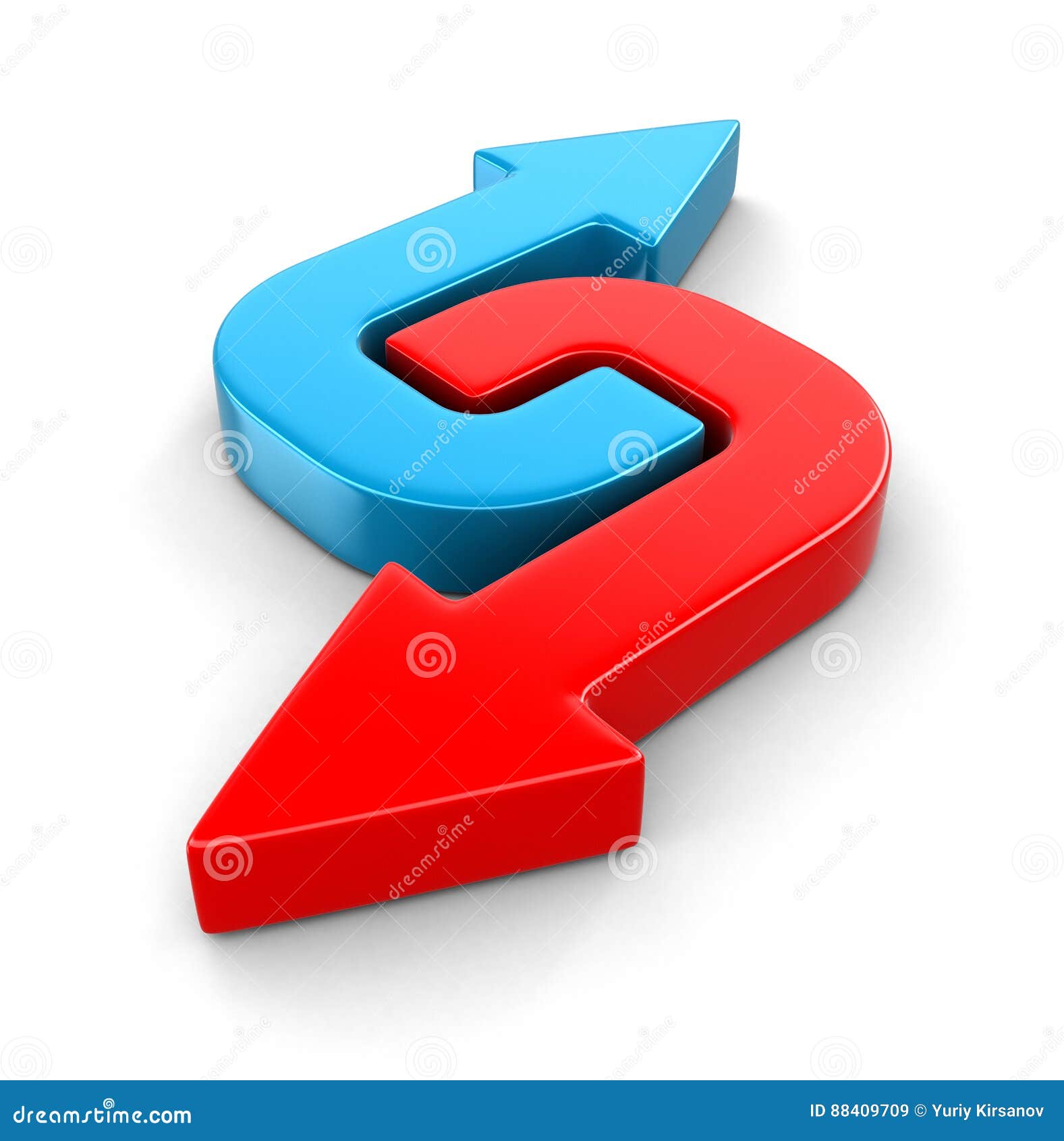 3d Two arrows stock illustration. Illustration of crossroad - 88409709