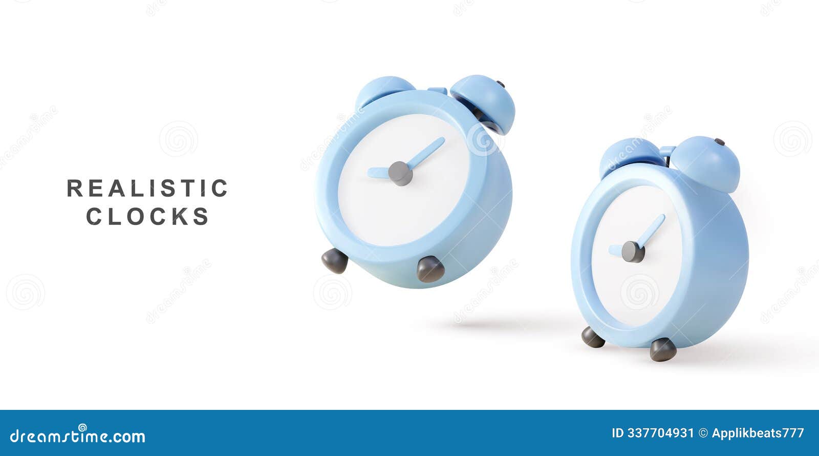 Realistic Clock And Stopwatch Isolated On Blue Background. Vector ...
