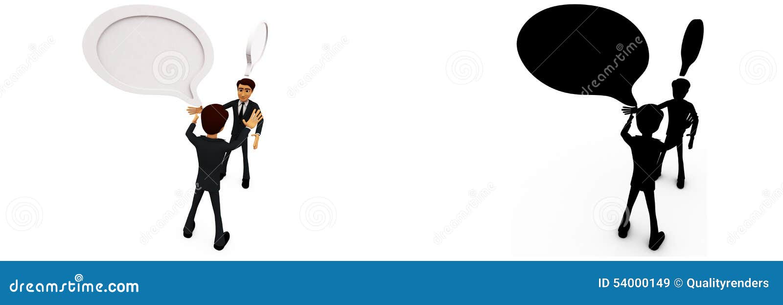 3d Two Men Chating and Having Communication Gap with Chat Bubbles ...