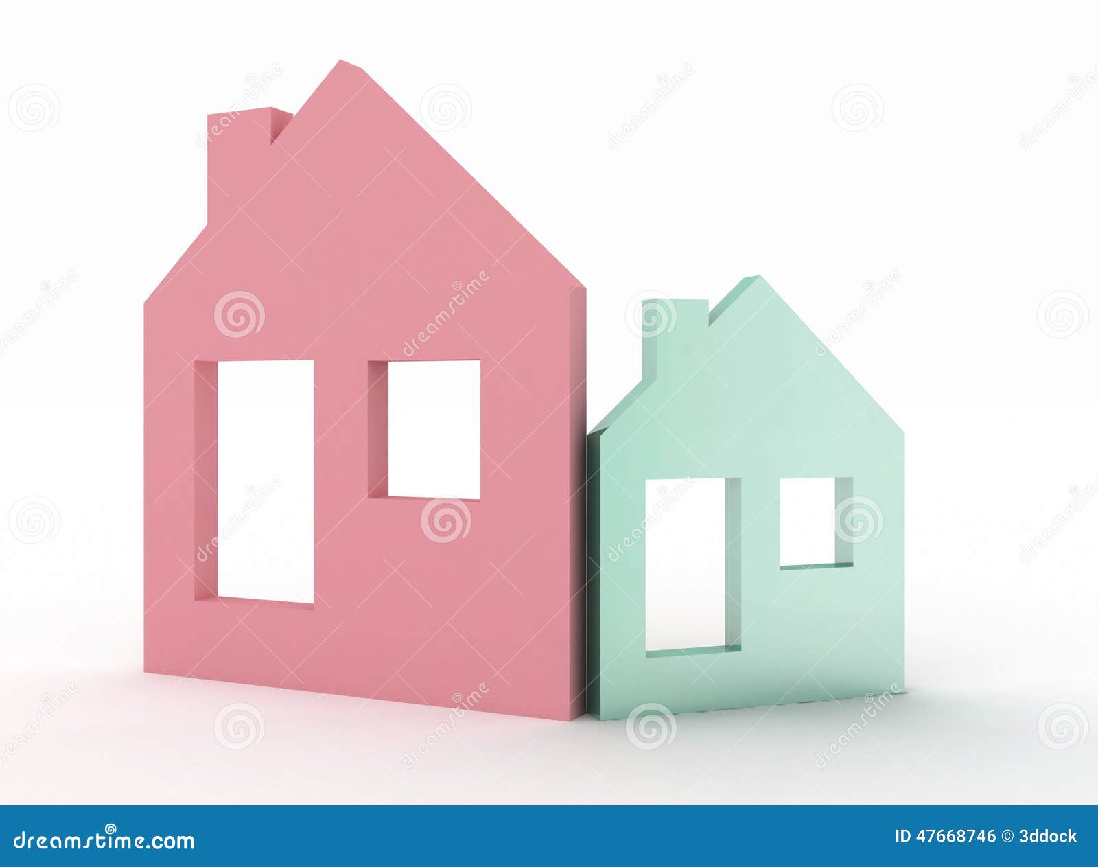 3d Two Model House Symbol Set Stock Illustration - Illustration of rent ...