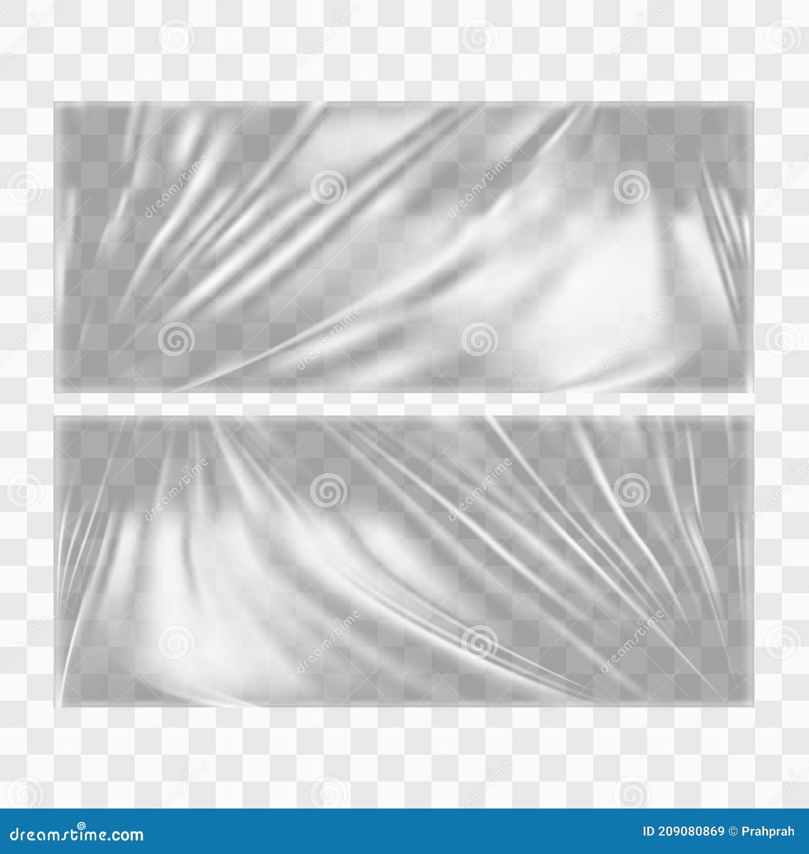 3D Two New Transparent Polyethylene Plastic Warp Stock Vector ...