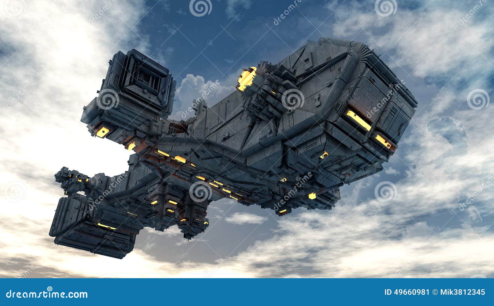 3d ufo concept and sky stock image. Image of world, water - 49660981