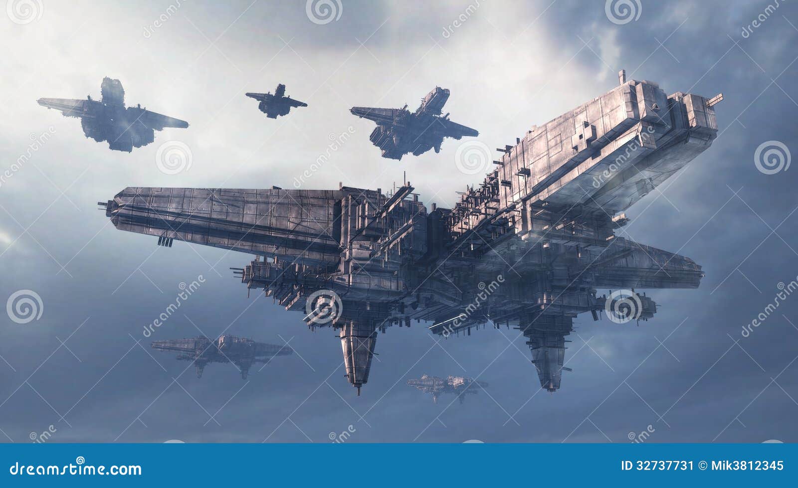 3d UFO stock illustration. Illustration of aircraft, render - 32737731