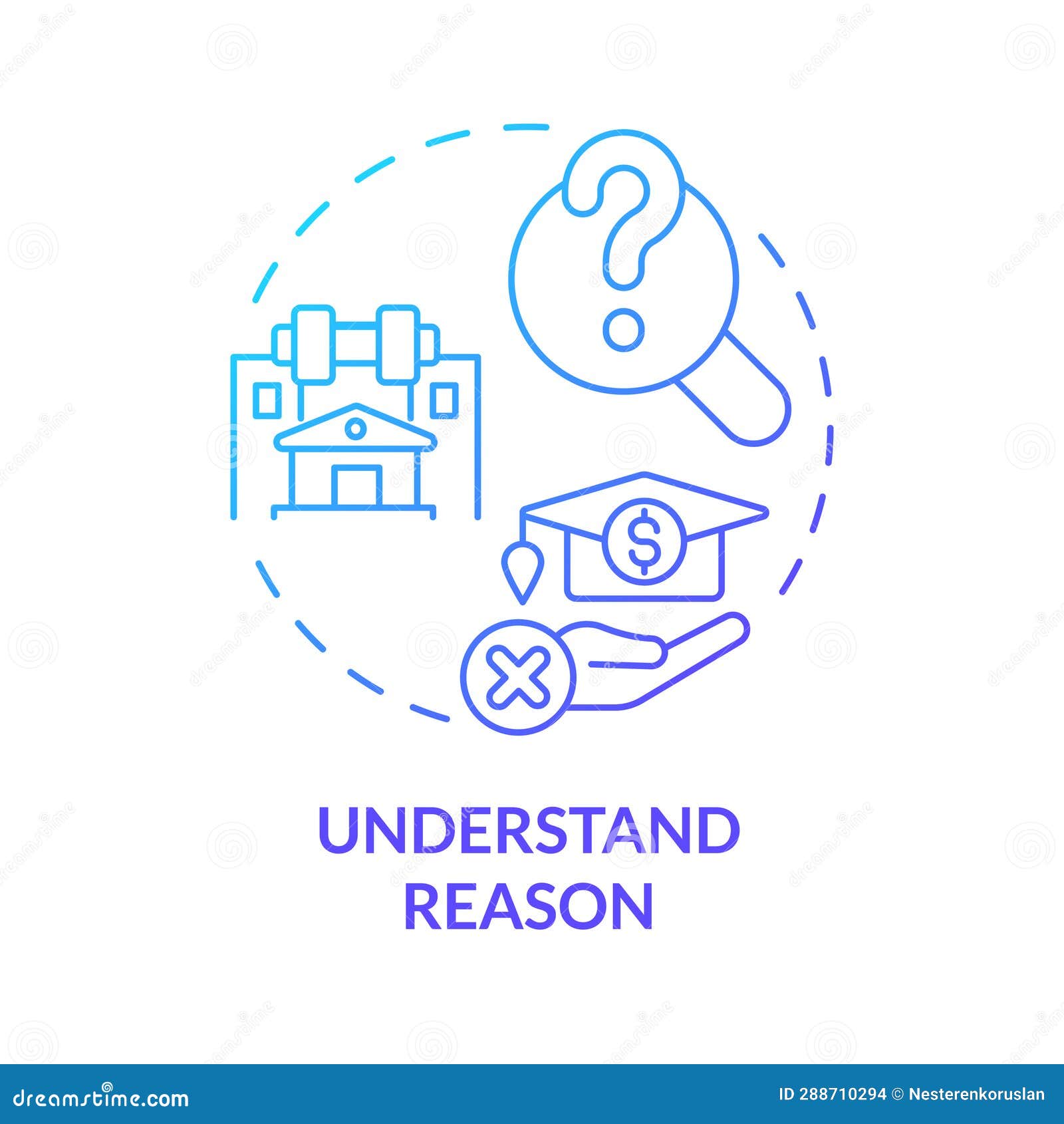 2D Understand Reason Gradient Thin Line Icon Concept Stock Illustration ...