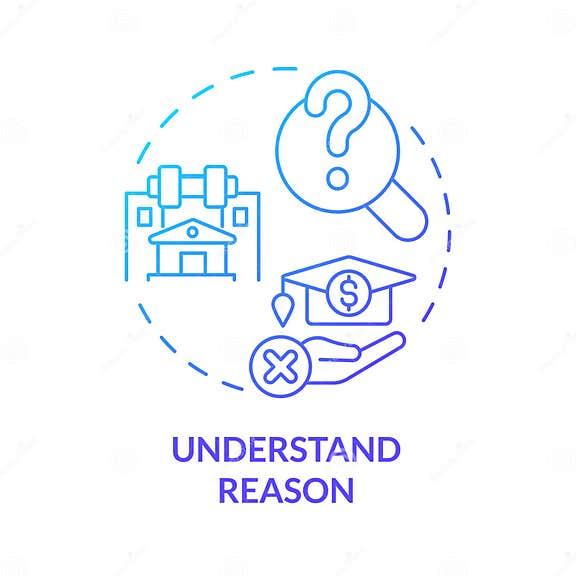 2D Understand Reason Gradient Thin Line Icon Concept Stock Illustration ...