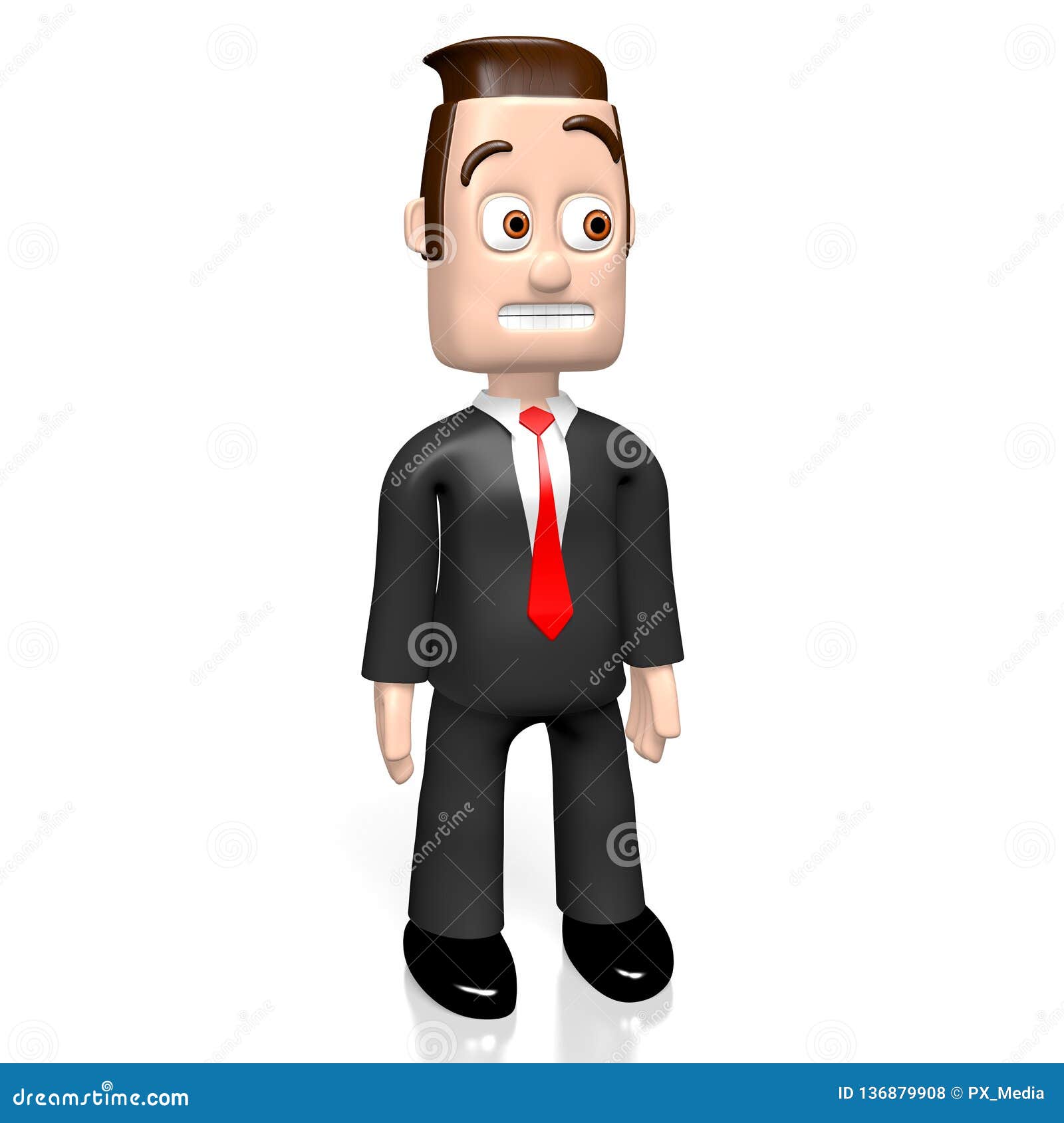 3D Unhappy Cartoon Character - Businessman Stock Illustration ...
