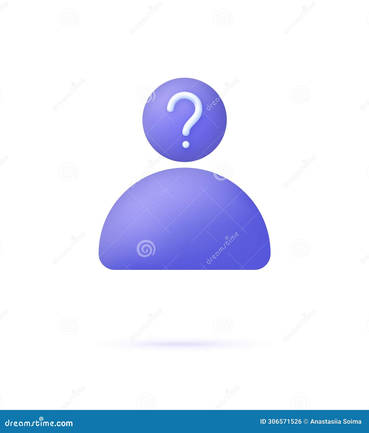 3D Unknown Person Icon. Anonymous Concept. Question Mark Stock Vector ...