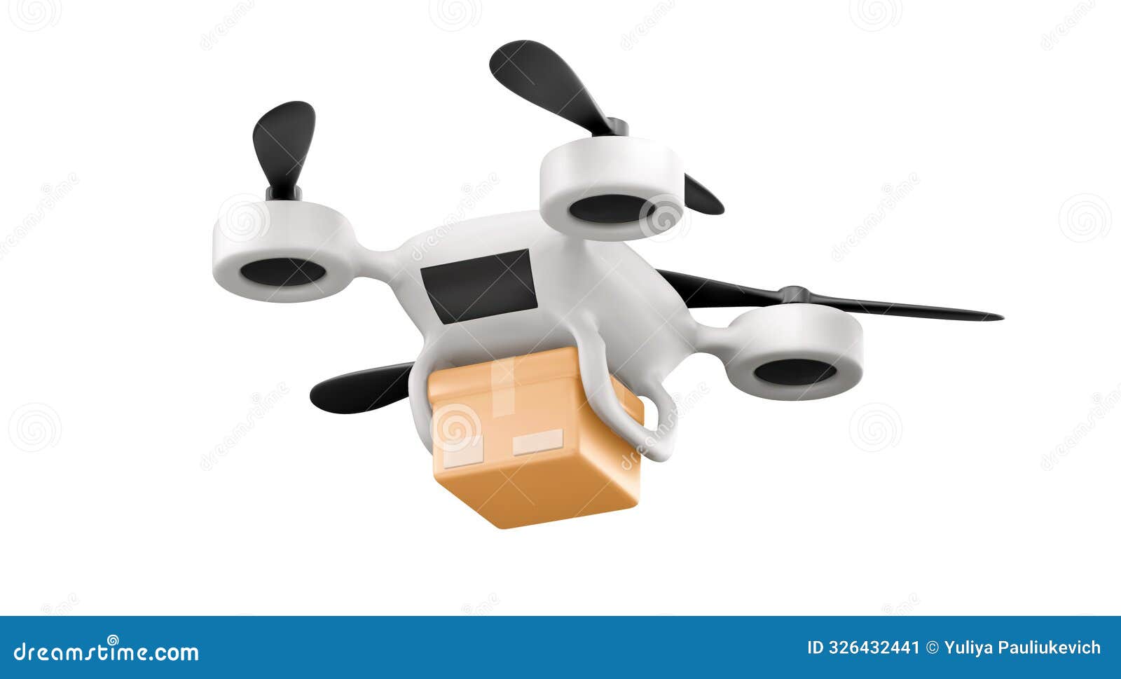 3d Unmanned Drone Package Delivery Technology Icon Stock Illustration ...